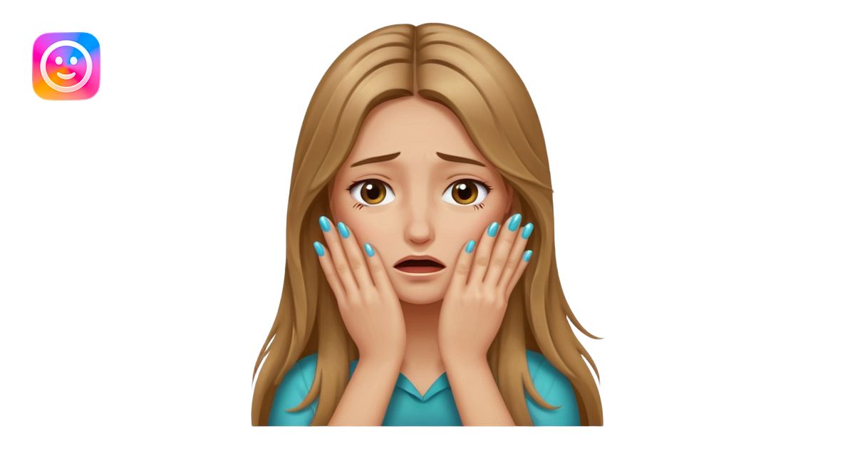 long Bronde hair girl crying with hands covering face and nails long ...