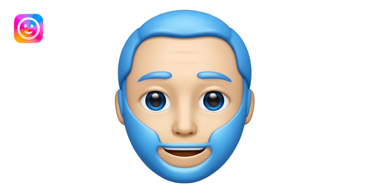 "blue 3D faced emoji, sigma judging look, cold phonk style, high detail ...
