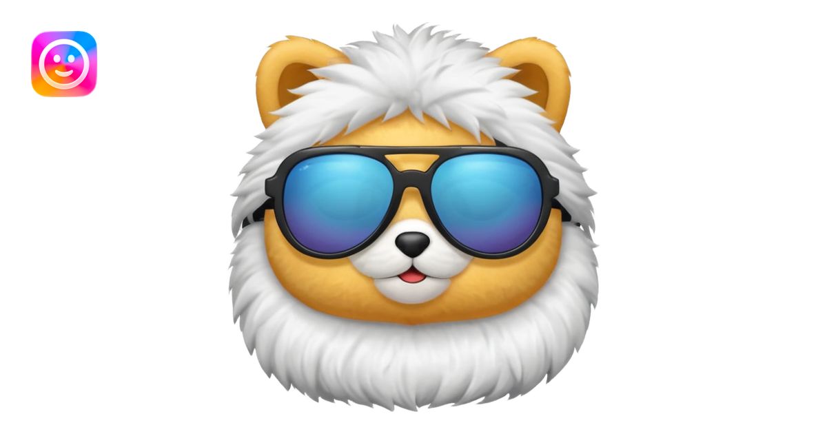 a plushie with cool sunglasses emoji | AI Emoji Generator