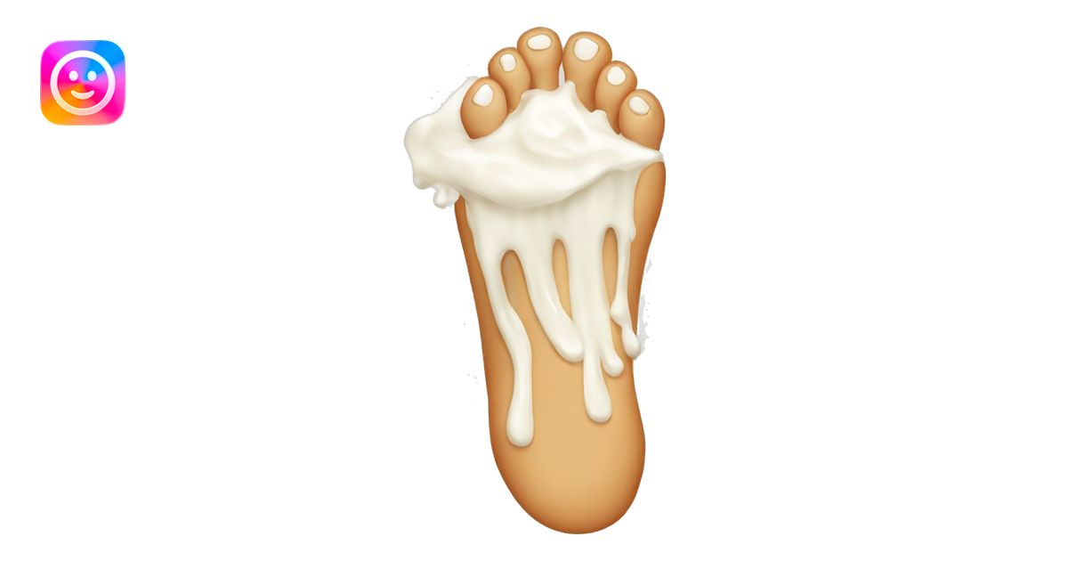 Feet covered in cream emoji | AI Emoji Generator