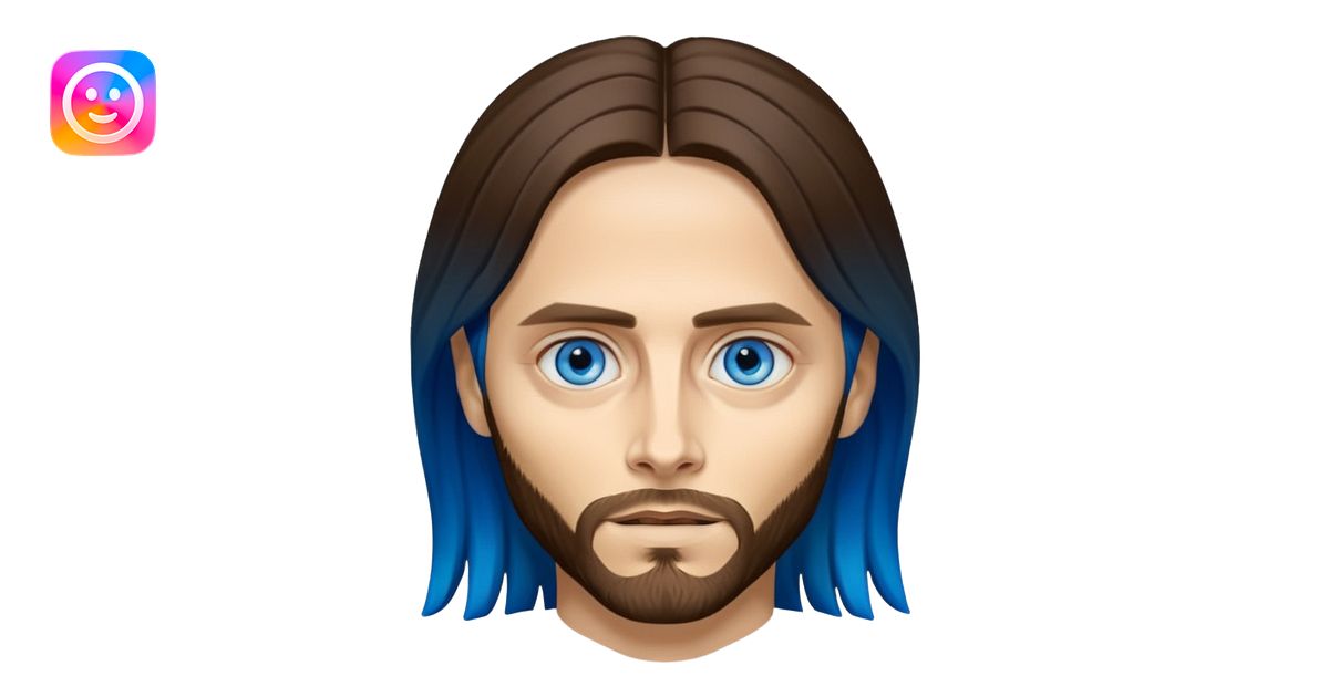 Jared Leto with blue eyes emoji | AI Emoji Generator