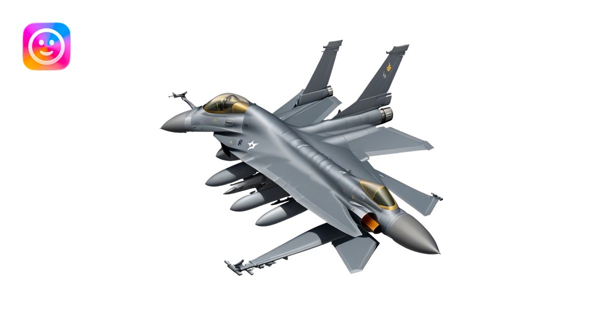 F-16 Fighting Falcon - General Dynamics (Stealth grey) emoji | AI Emoji ...