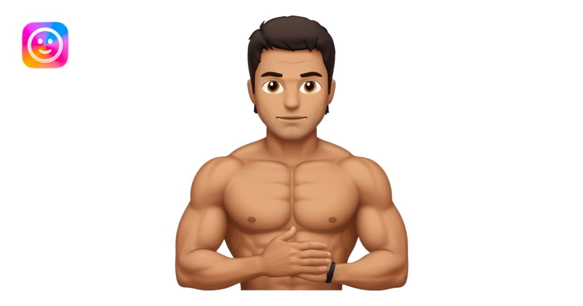 smug muscular shirtless colombian emoji | AI Emoji Generator