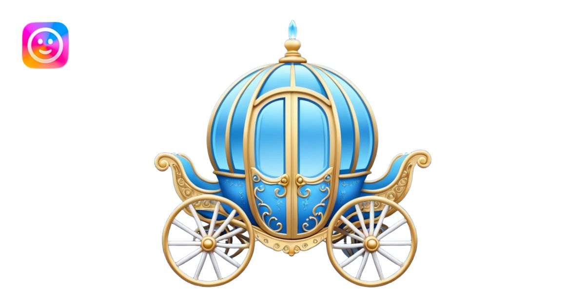 Cinderella round blue carriage emoji | AI Emoji Generator