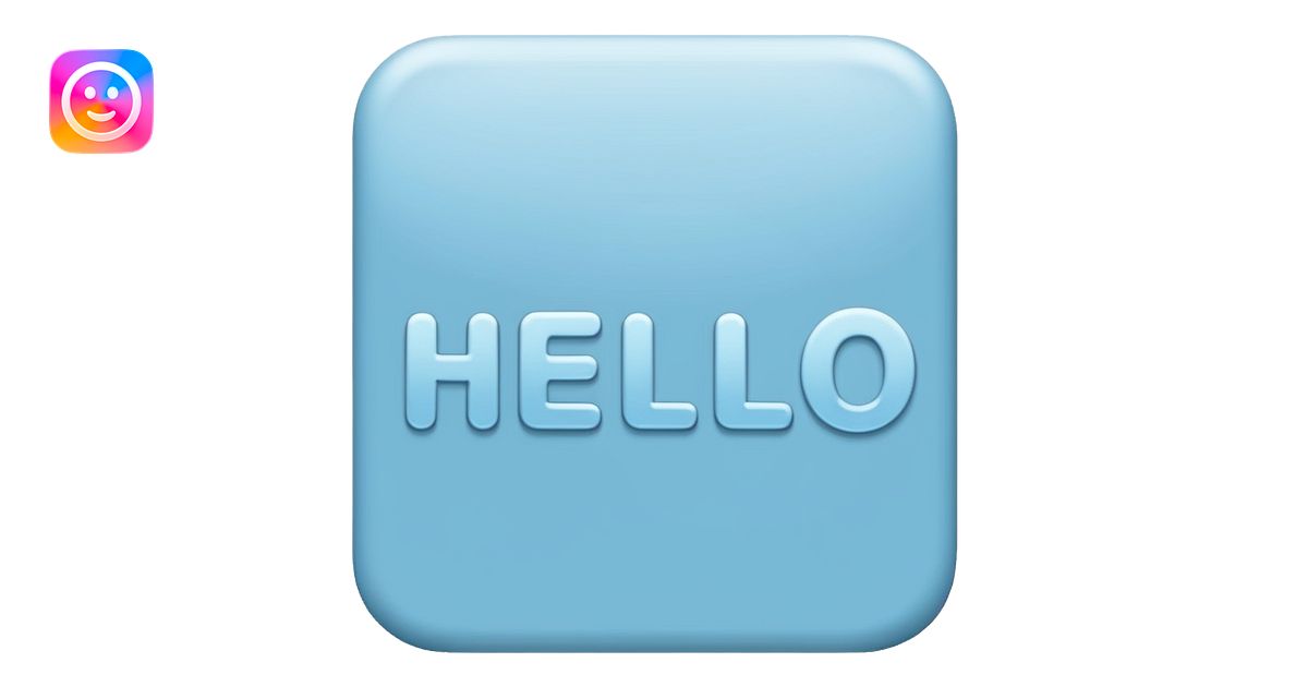 Light Blue “ hello January “ word emoji | AI Emoji Generator