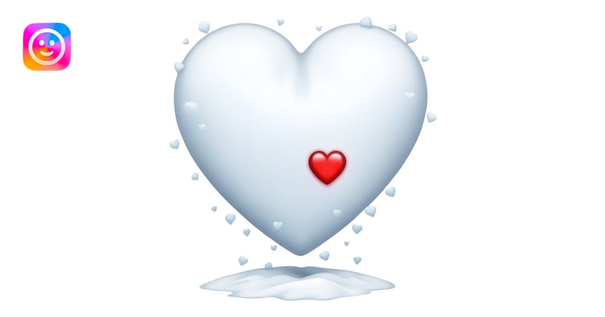 Snow heart emoji | AI Emoji Generator