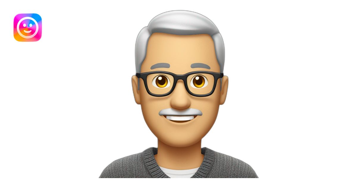 Middle age man with buzz cut salt and pepper hair, thick frame glasses ...