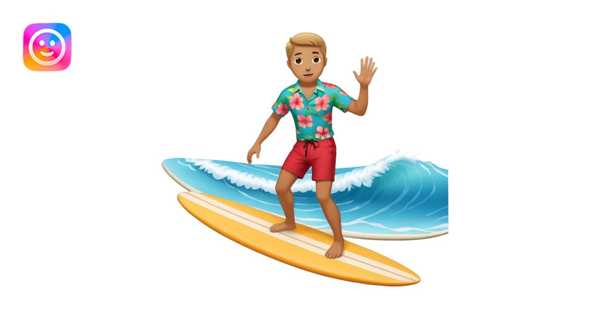 cute island surfer life emoji | AI Emoji Generator