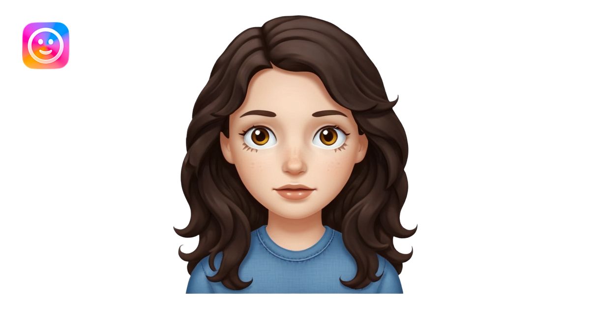 A white girl with long dark brown wave hair and patches under her eyes ...