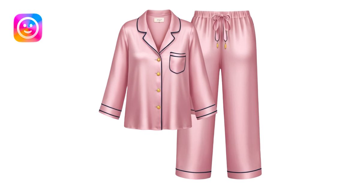 Light pink silk pyjamas set emoji | AI Emoji Generator