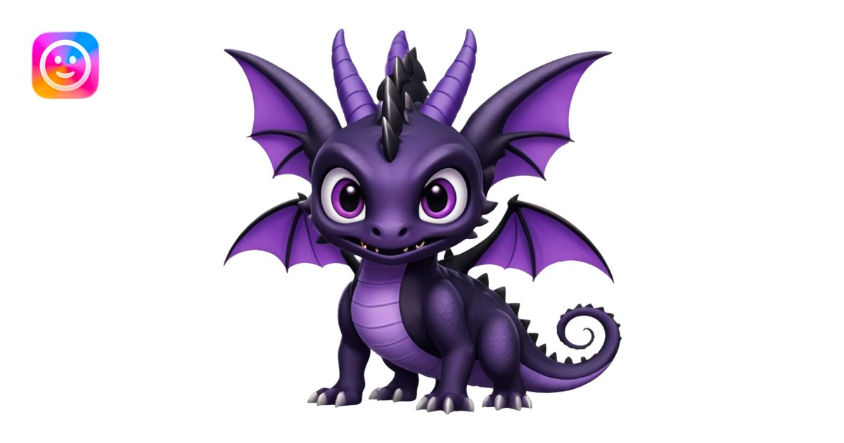 Spyro-Toothless-a under-Fakémon-hybrid-creature (full body) emoji | AI ...