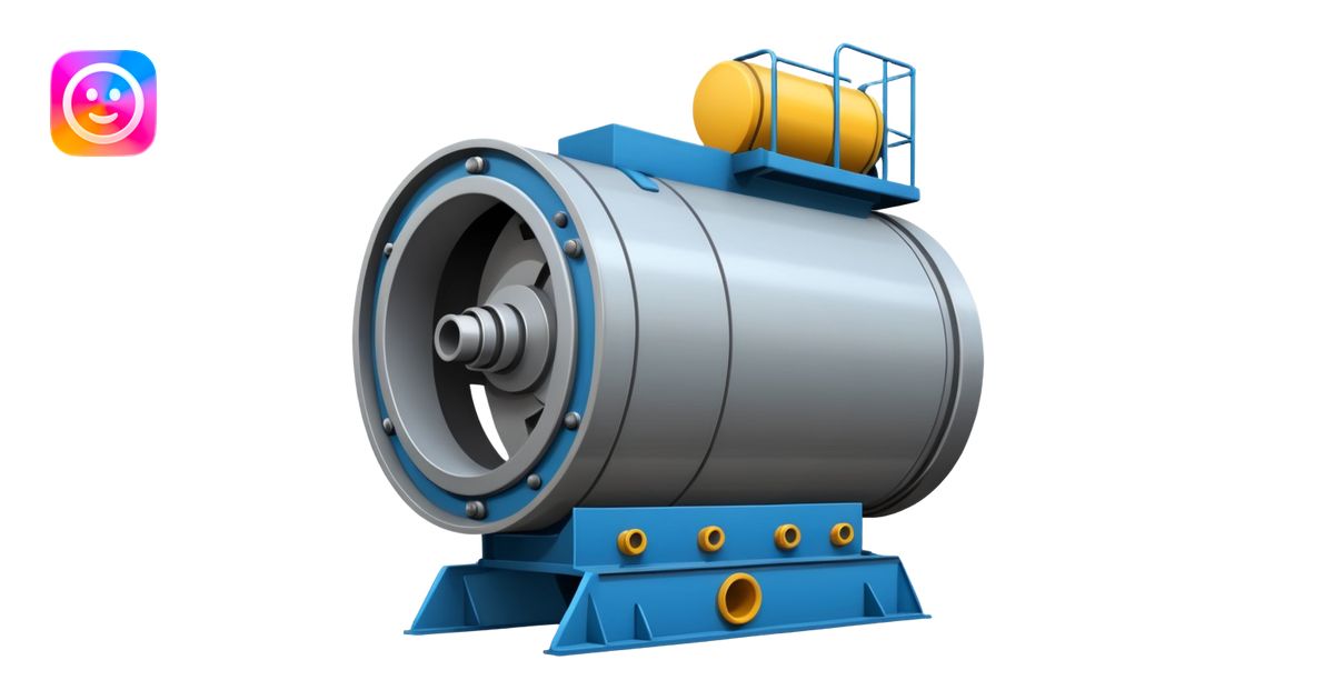 Emoji-style illustration of a tunnel boring machine, flat vector look ...