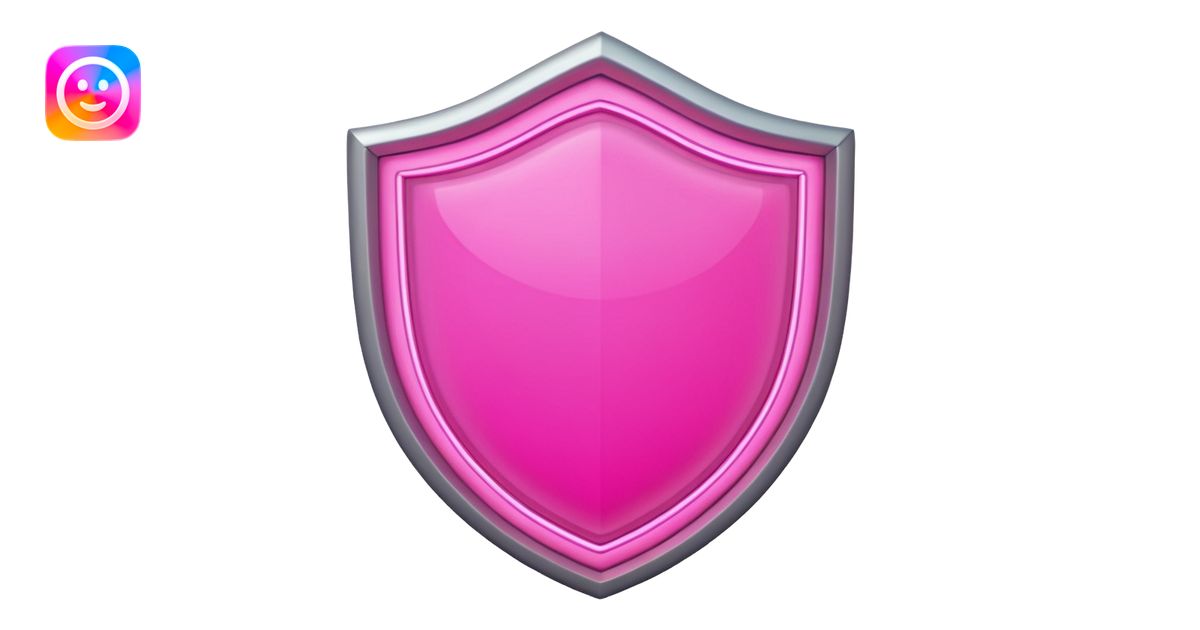 pink neon shield with white frame emoji | AI Emoji Generator