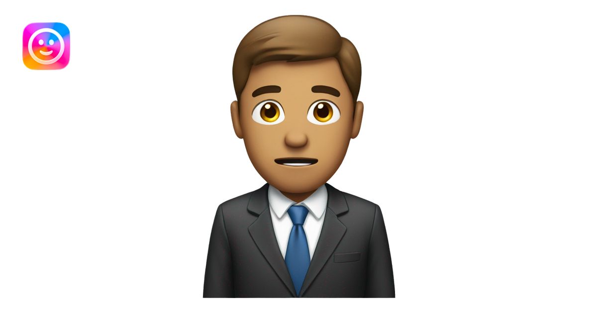 MAN IN SUIT RUNNING WORRIED AT WORK emoji | AI Emoji Generator