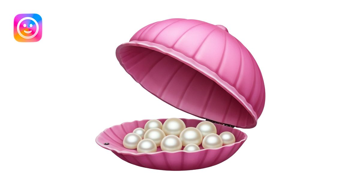 Pink clamshell with pearl inside emoji | AI Emoji Generator