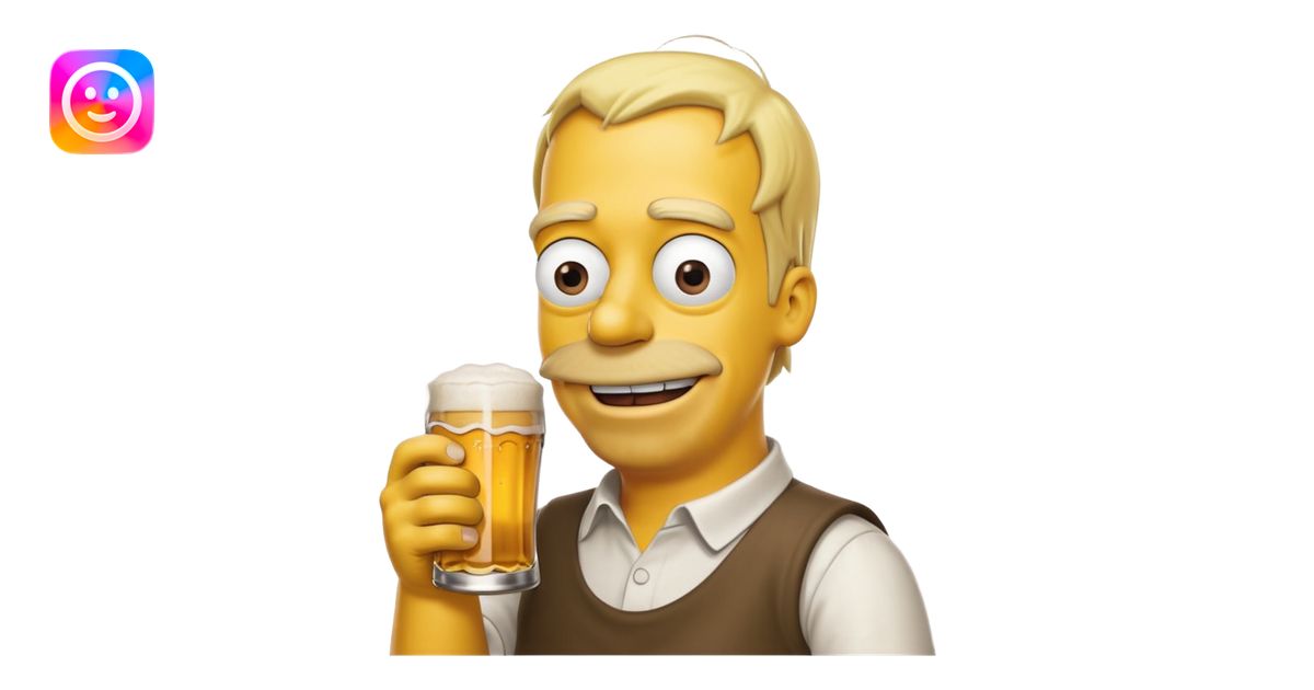 homer simpson smiling with a beer emoji | AI Emoji Generator
