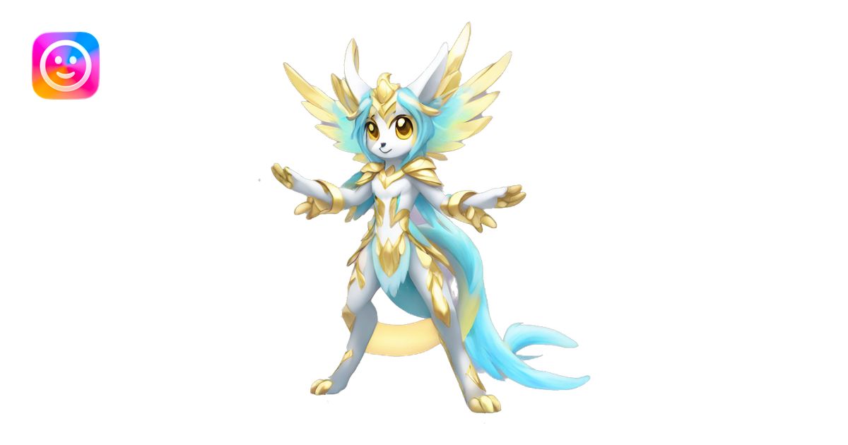 Anthro Sona Colorful Ethereal Godly Celestial Shiny Fakemon Full Body ...