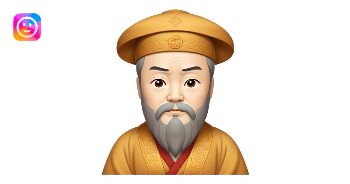 Cinematic Realistic Confucius Portrait Emoji, depicted as a wise ...