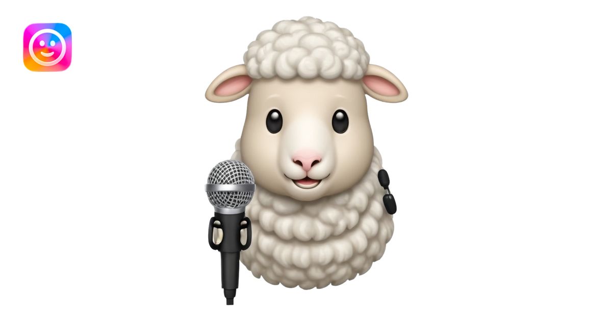 sheep with microphone emoji | AI Emoji Generator