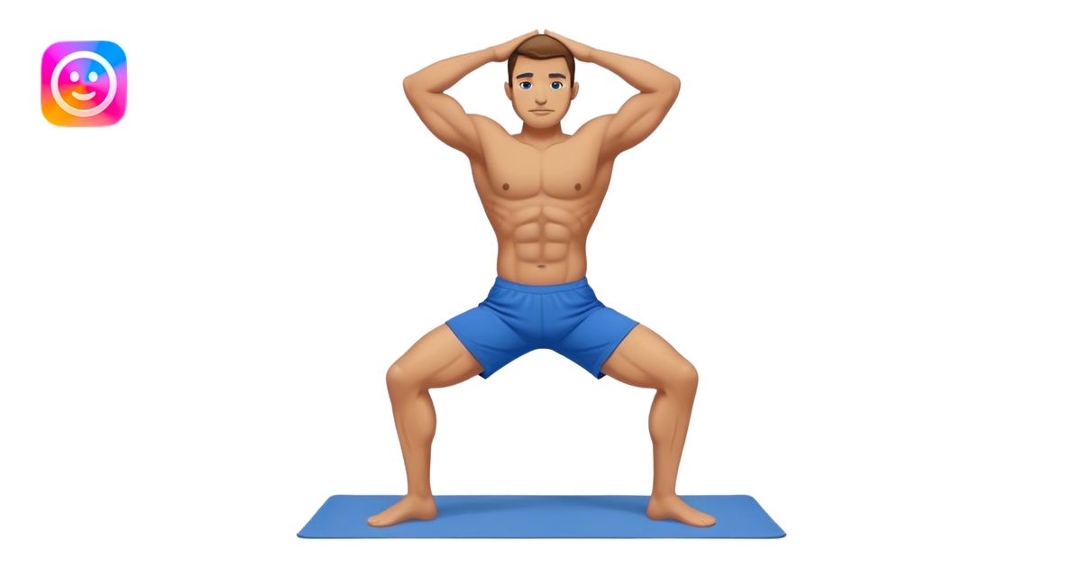 buff man blue shorts warrior-yoga emoji | AI Emoji Generator