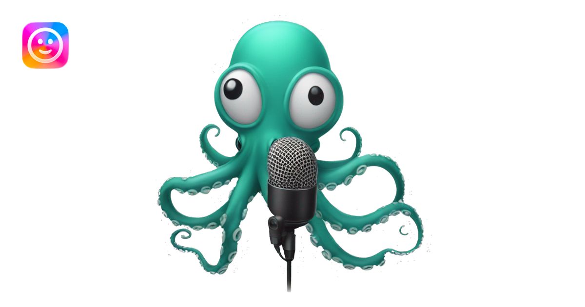 Octopus talking into microphone emoji | AI Emoji Generator