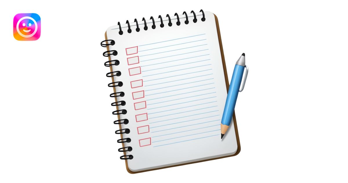 notebook with tasks checklist emoji | AI Emoji Generator