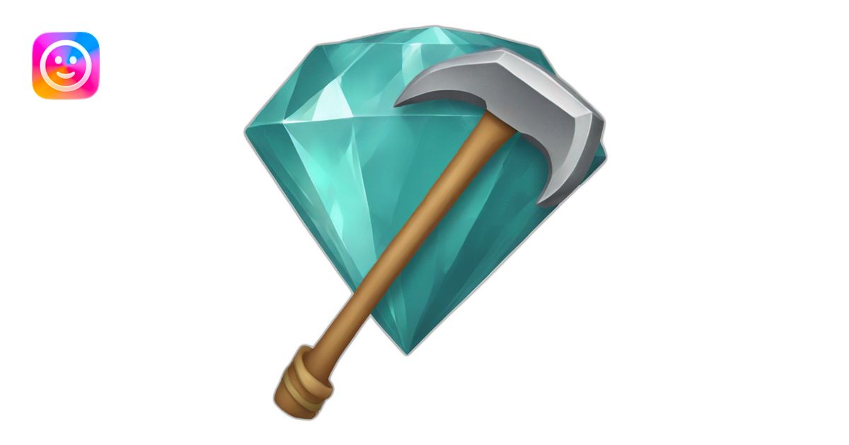 Diamond-pickaxe emoji | AI Emoji Generator