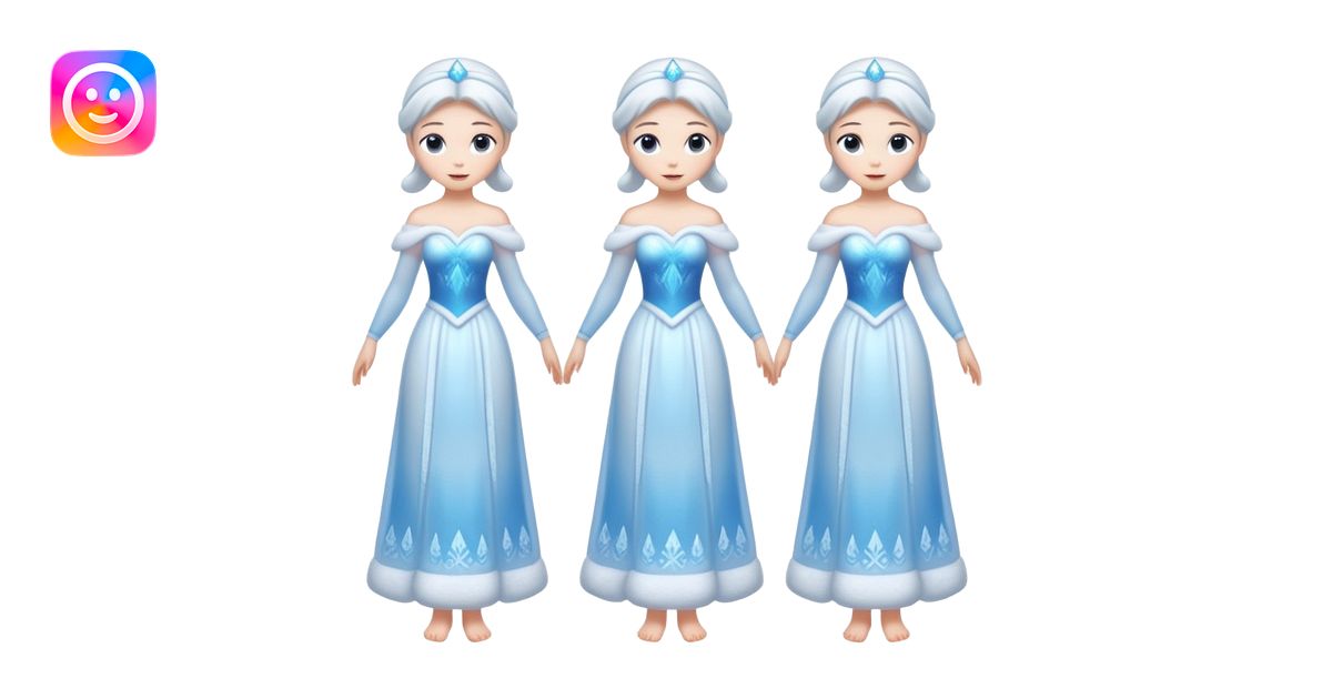 An ice Snow Maiden character with two arms and two legs, full body ...