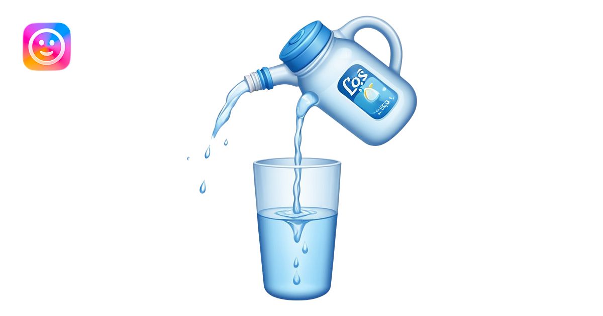 bottle of water pouring out NO GLAS! emoji | AI Emoji Generator