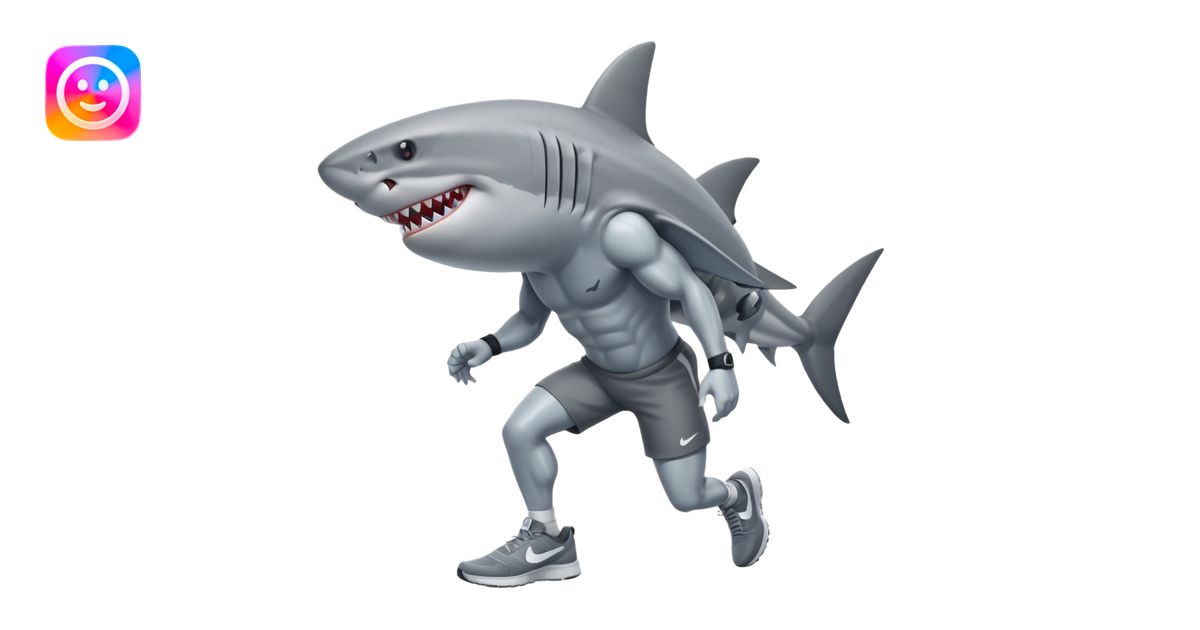 Shark with legs and nikes emoji | AI Emoji Generator