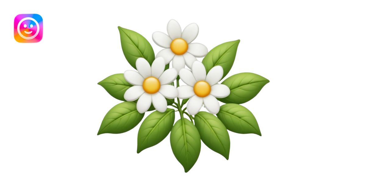 Ramo de flores blancas emoji | AI Emoji Generator