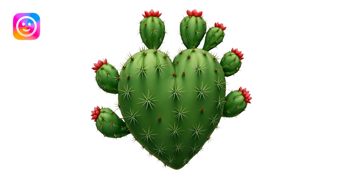 Cactus heart with thorns emoji | AI Emoji Generator