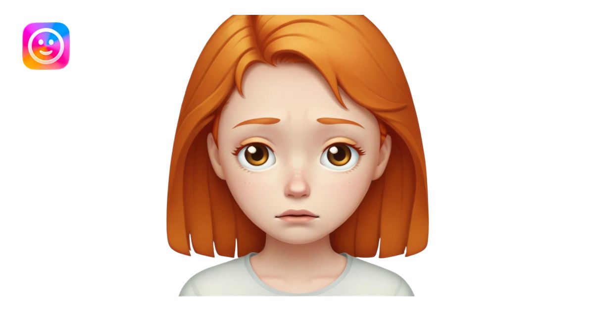 Ginger girl getting left behind yellow crying emoji | AI Emoji Generator