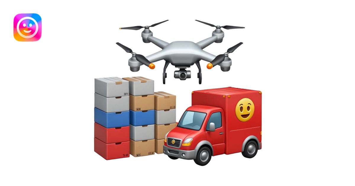 create a realistic emoji showing logistics in different ways. Maybe a ...