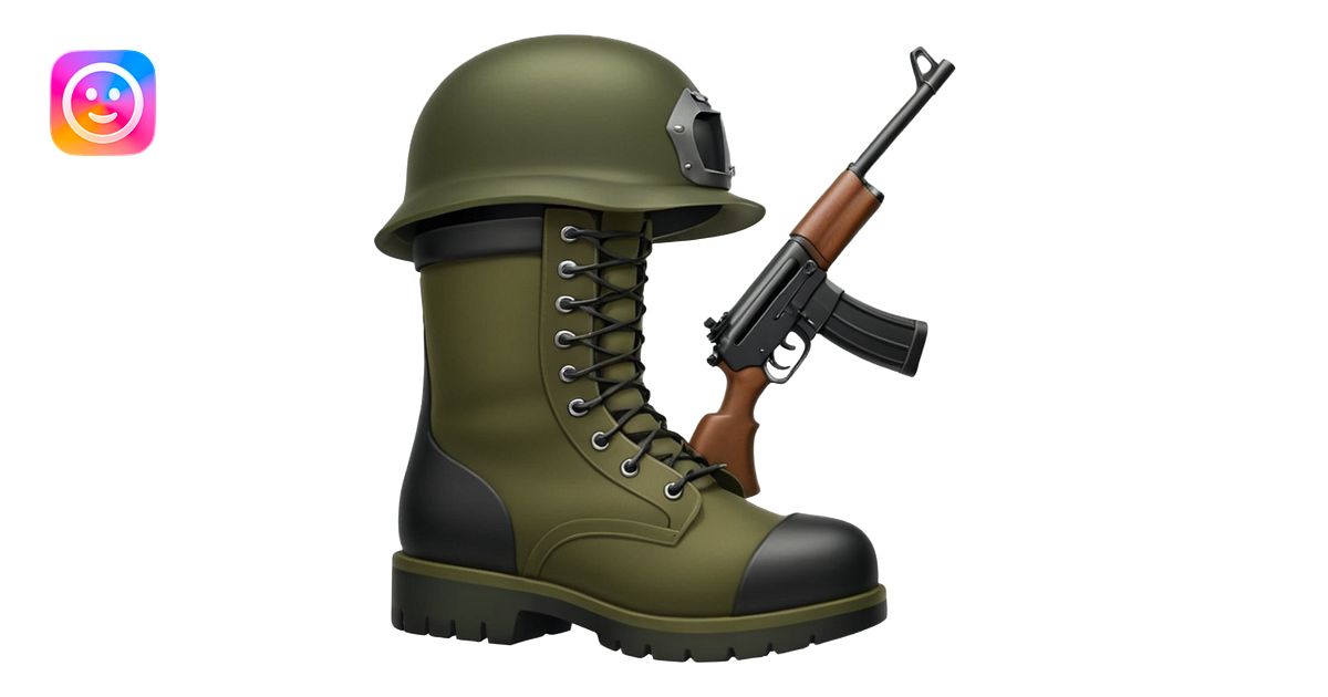 Military boots helmet rifle emoji | AI Emoji Generator
