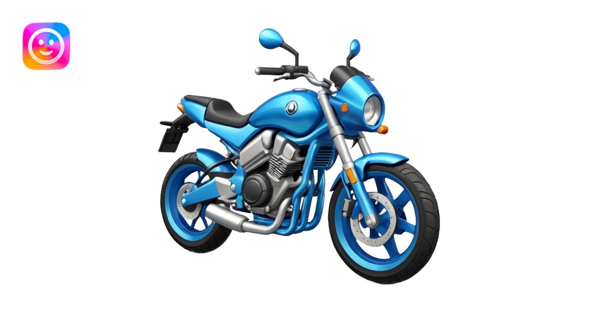 Moto SBR azul emoji | AI Emoji Generator