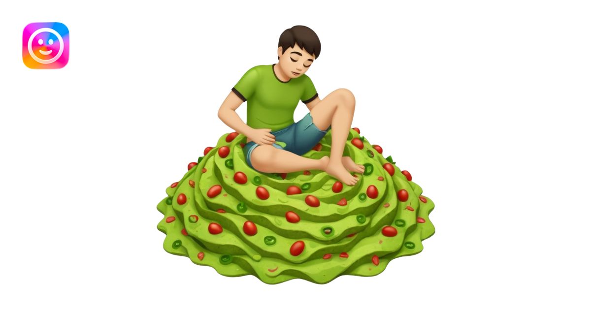 Im knee deep in a pile of guacamole emoji | AI Emoji Generator