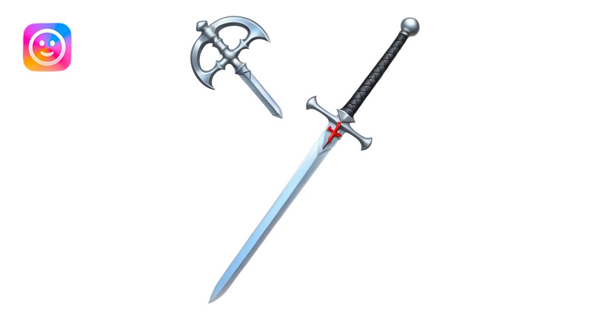 Silver knight sword — clean blade, cross guard emoji | AI Emoji Generator