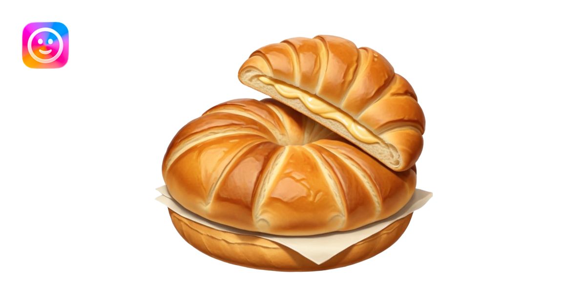 meat.A group of baked goods: a round bread roll beside a small ...