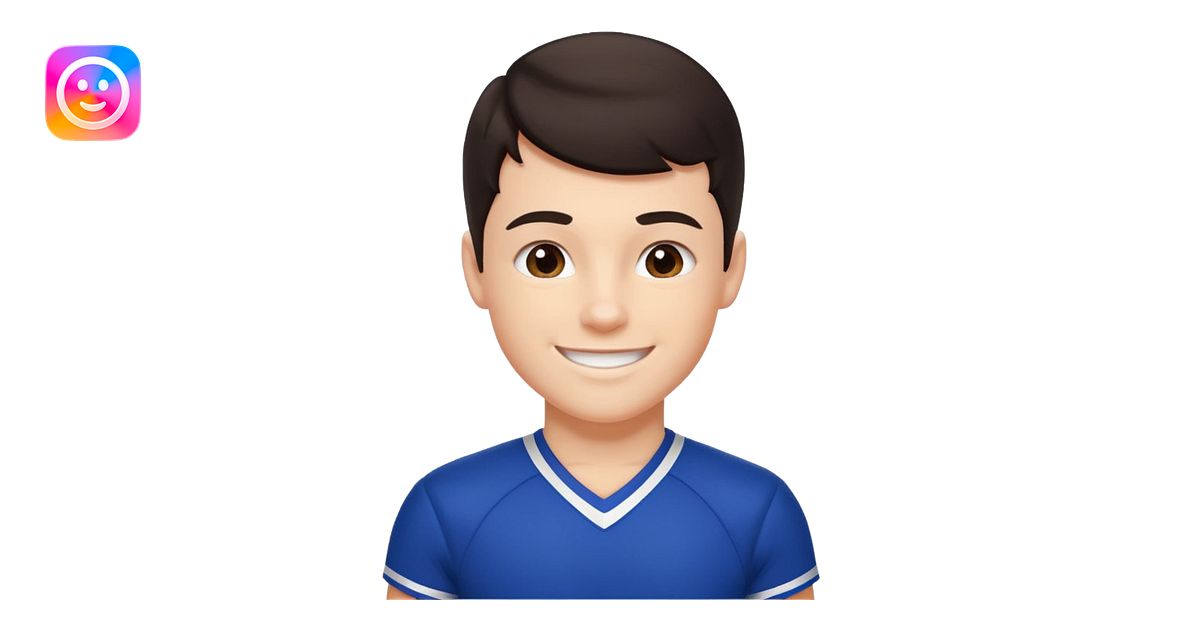 All star cheerleader White boy with dark hair iphone emoji emoji | AI ...