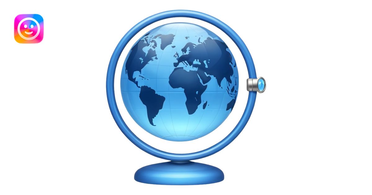 small globe with subtle time-zone ring emoji | AI Emoji Generator