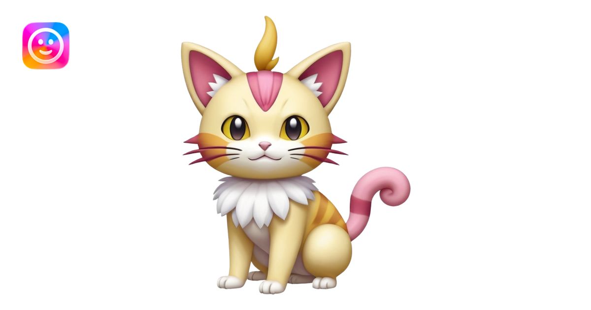 Shiny Skitty-Meowth-Pokémon-Fakémon-hybrid-creature (full body) emoji ...