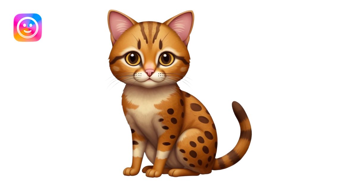 Realistic wild natural Rusty-spotted cat, full body emoji | AI Emoji ...