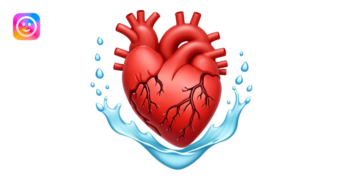The heart that beats in the river emoji | AI Emoji Generator