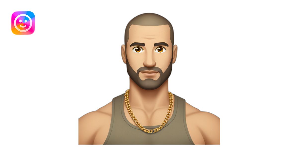 Russian muscular man aged 26 wearing gold chain with black buzz cut ...