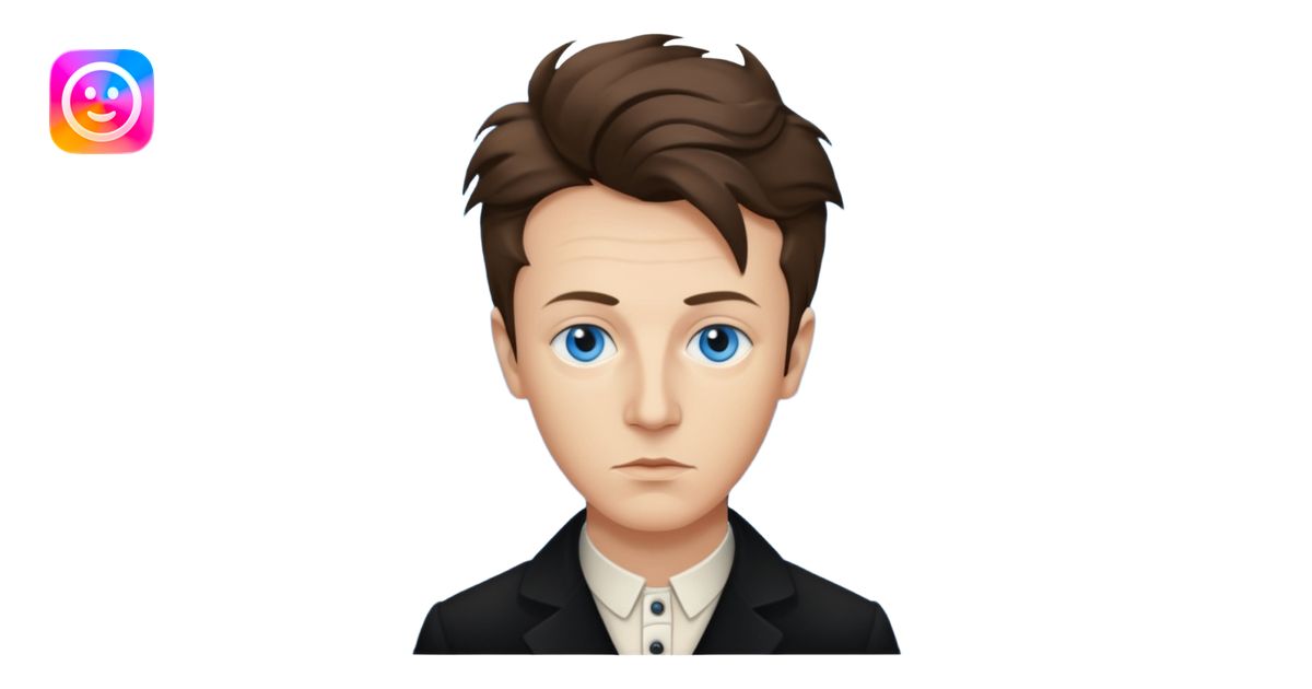 Arthur Rimbaud with blue eyes emoji | AI Emoji Generator