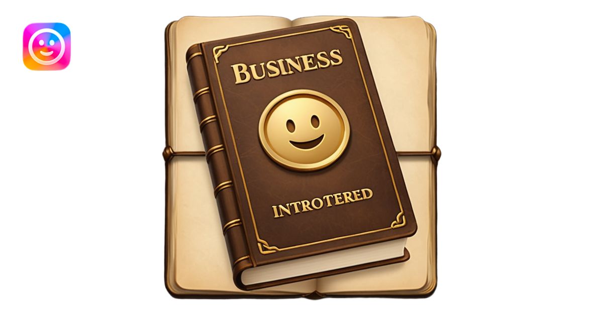 a book with a title " business-oriented intro " emoji | AI Emoji Generator