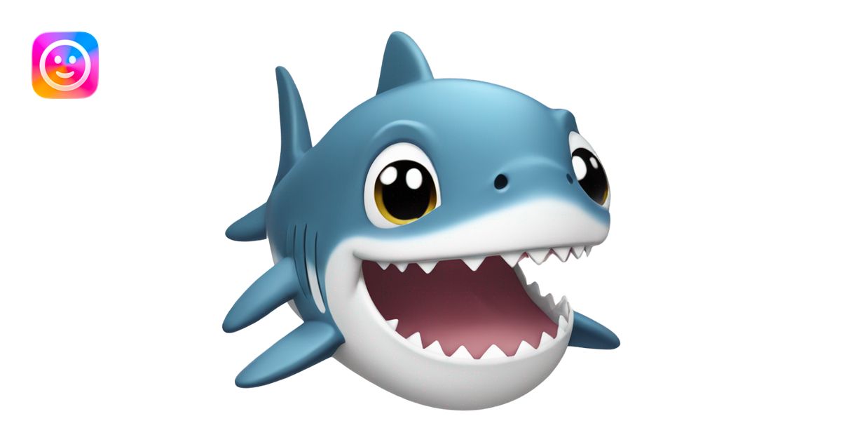 Baby shark smiling emoji | AI Emoji Generator