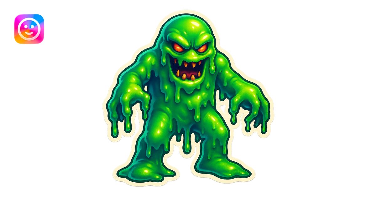 Slime monster. green slime. scary sinister. slime attacks. show full ...