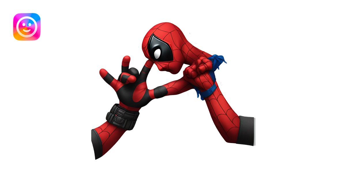 deadpool with spiderman high five emoji | AI Emoji Generator